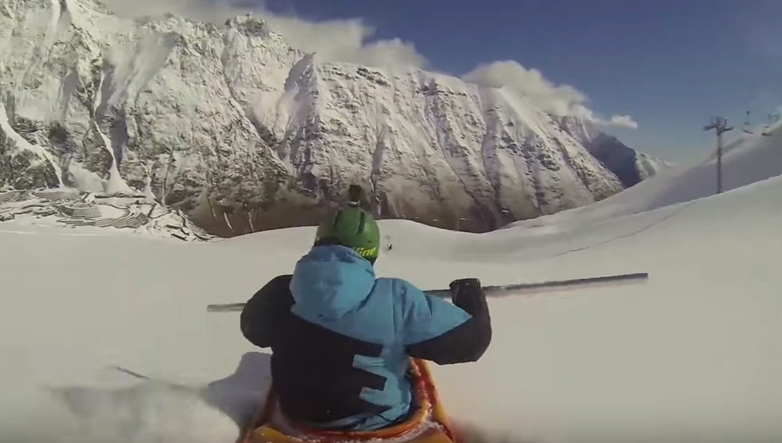 Watch: Anyone For Snow Kayaking? | Mikel Sarasola on Pyrenees Slopes